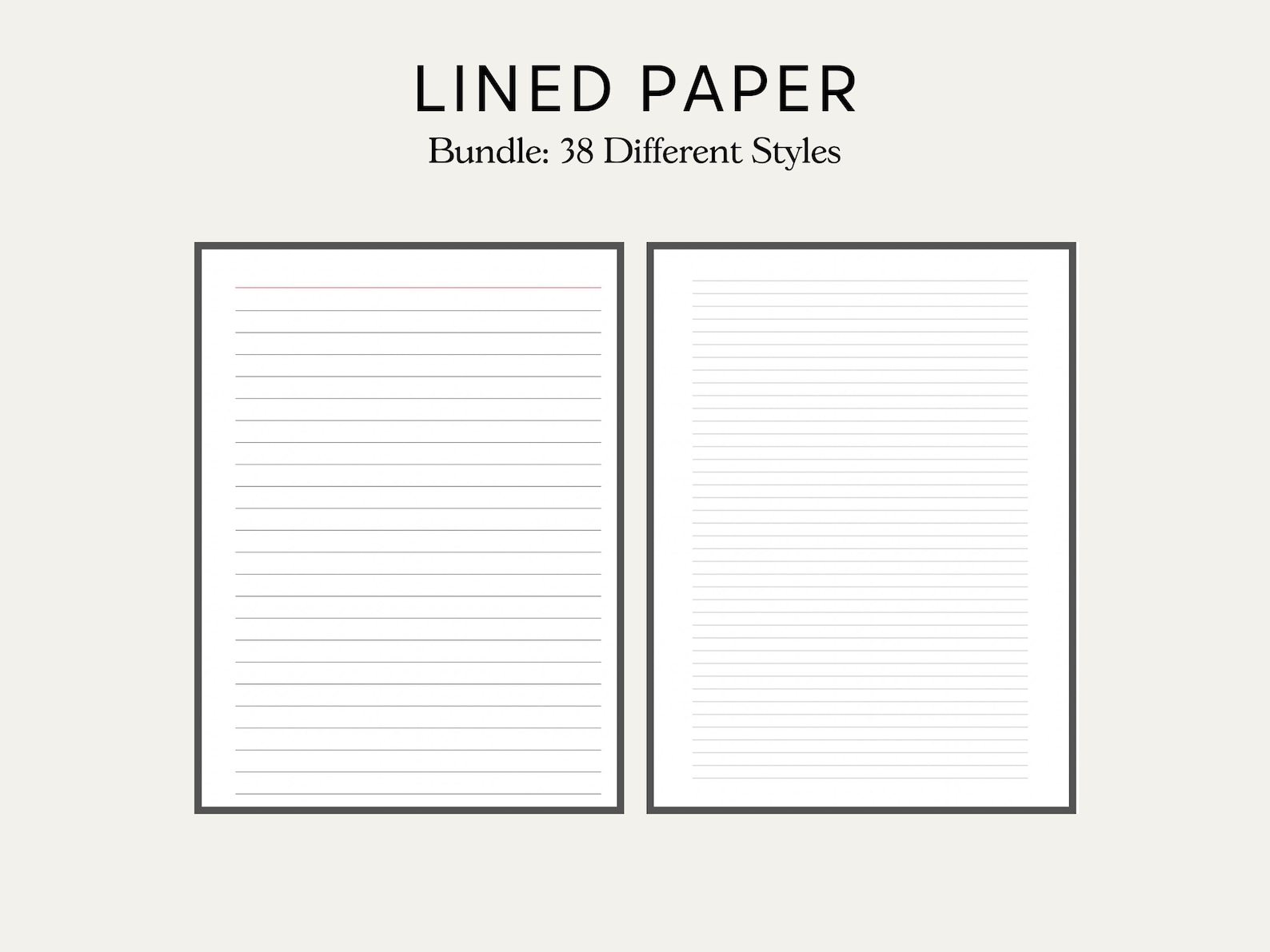 Printable Lined Paper PDF. Wide Ruled Paper. College Ruled Paper ...