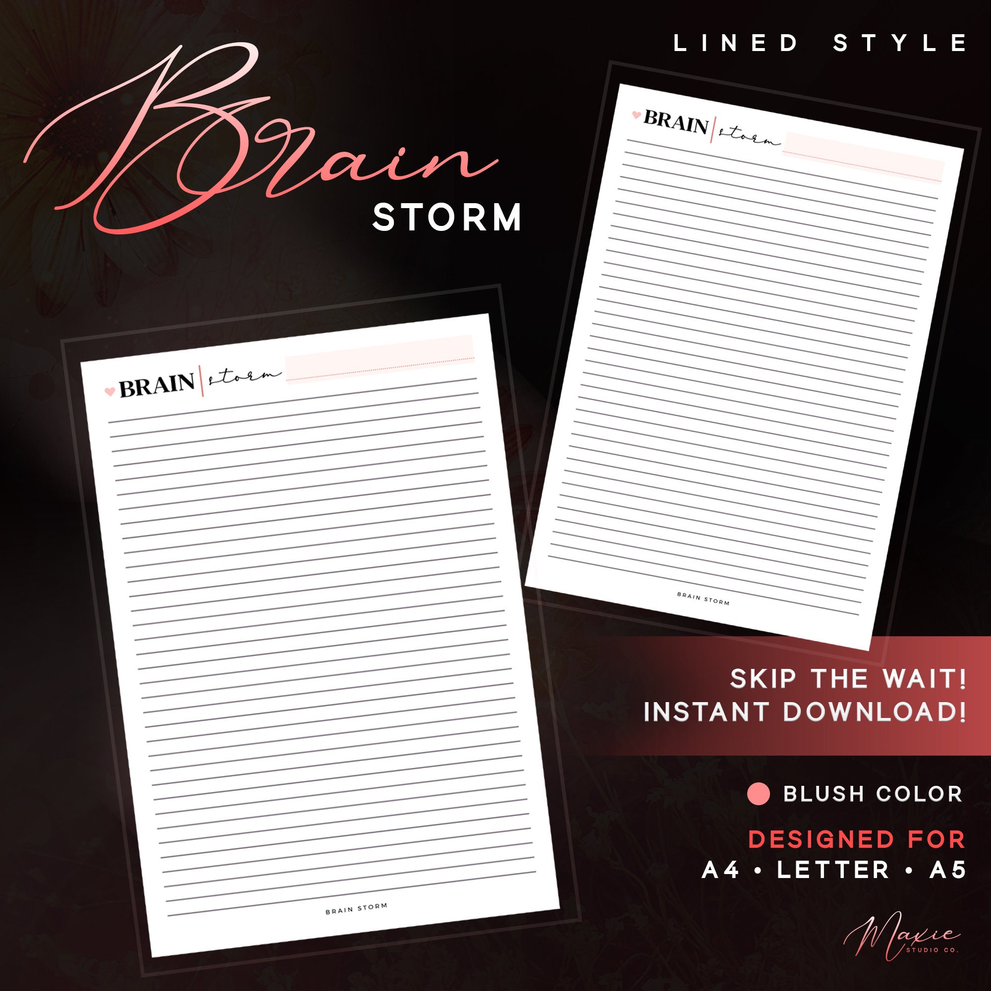 Brain Storm Notes in Lined Style Ajoutez une nouvelle - Etsy France