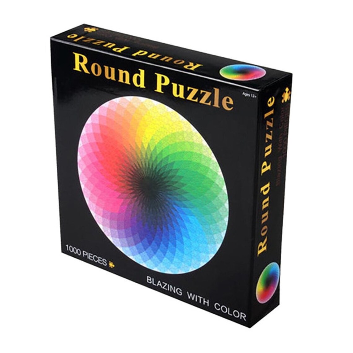Colorful Rainbow Round Jigsaw Puzzle Paper Geometrical Photo - Etsy