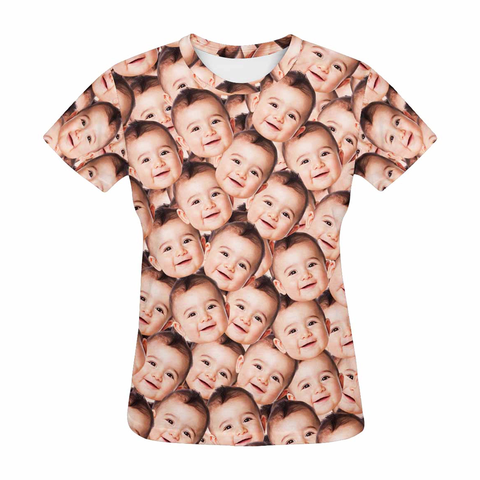 Custom Funny Face Women T-shirt Personalized Face Photo Short | Etsy