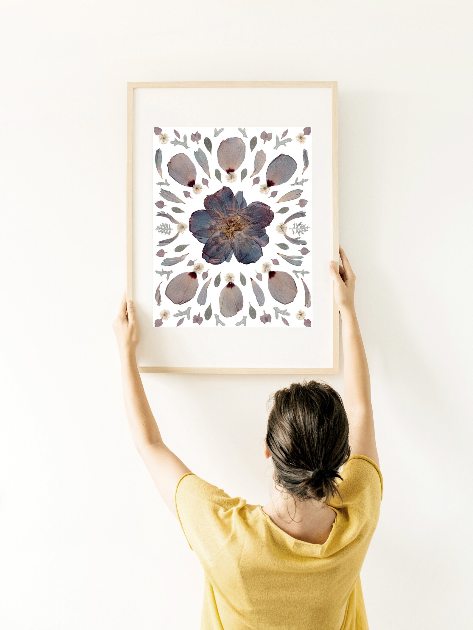 Whimsical Floral Wall Art Modern Pressed Flower Art Print - Etsy