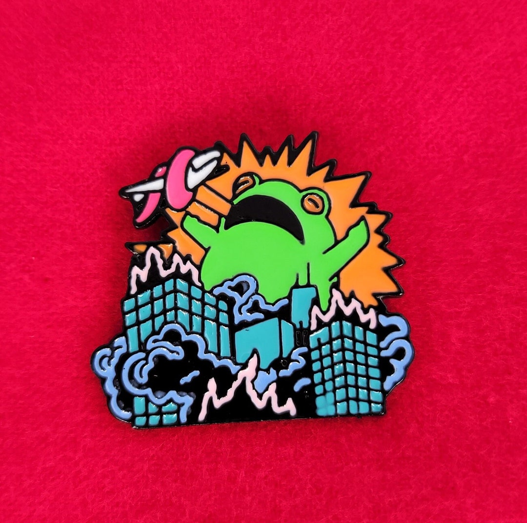Kaiju Frog Enamel Pin, Kawaii Kaiju Frog Pin - Etsy Australia