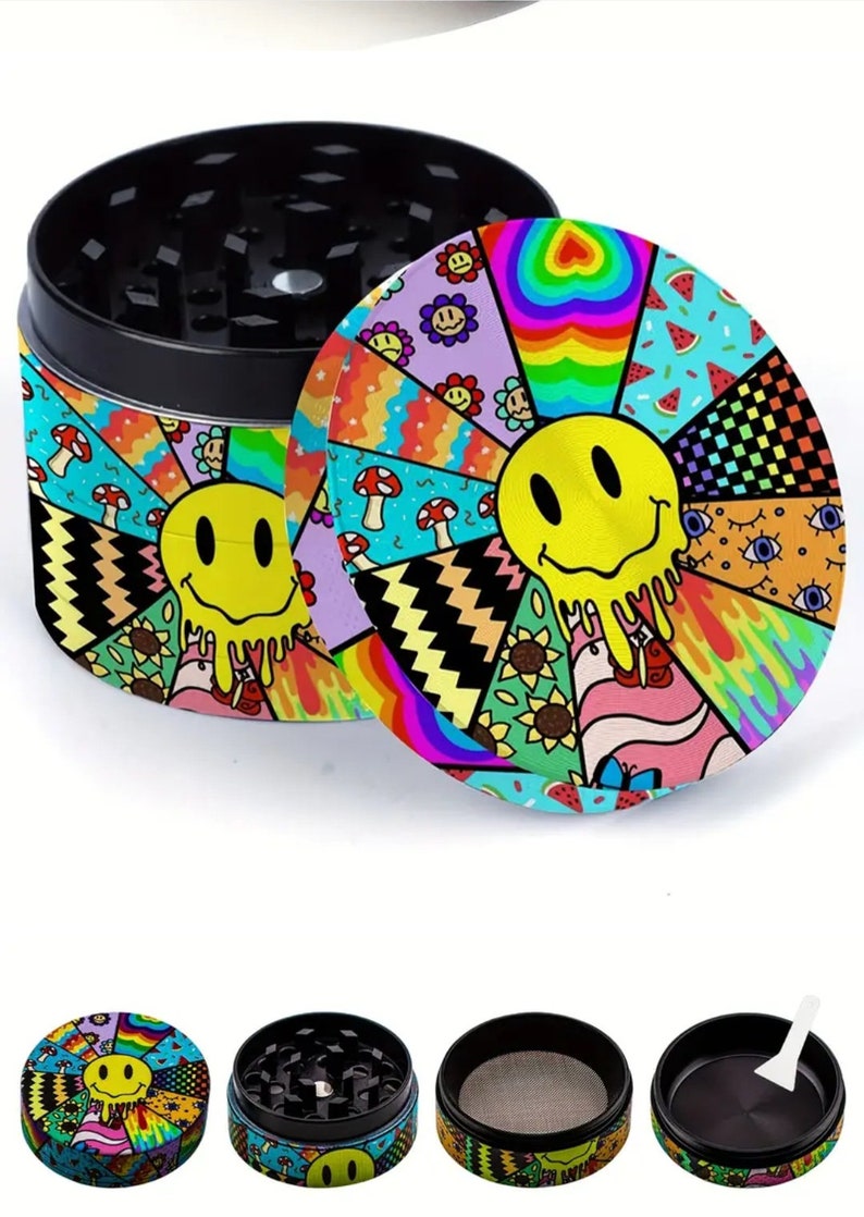 Acid Punk Smiley Face Spice Grinder - Etsy