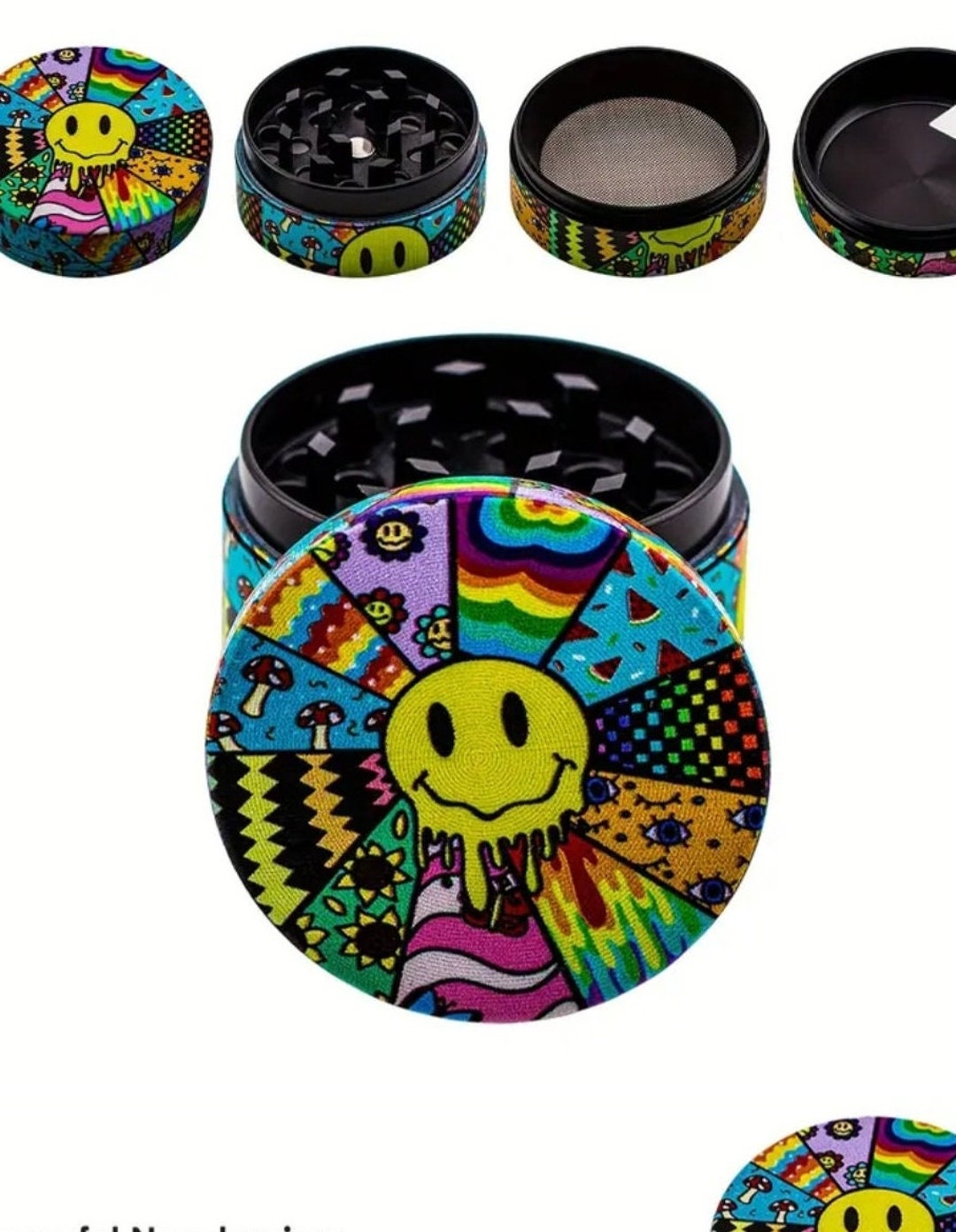 Acid Punk Smiley Face Spice Grinder - Etsy