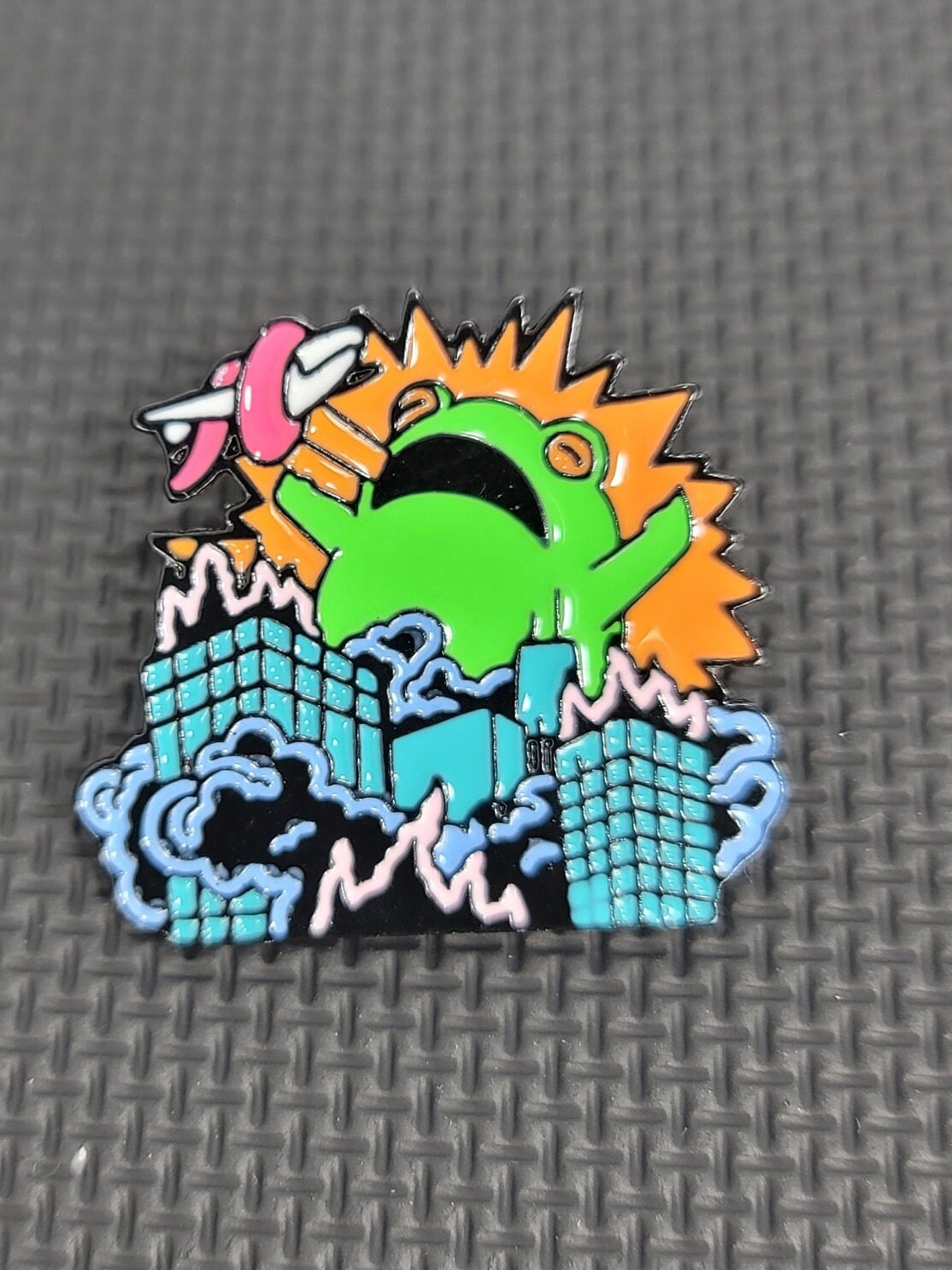 Kaiju Frog Enamel Pin, Kawaii Kaiju Frog Pin - Etsy