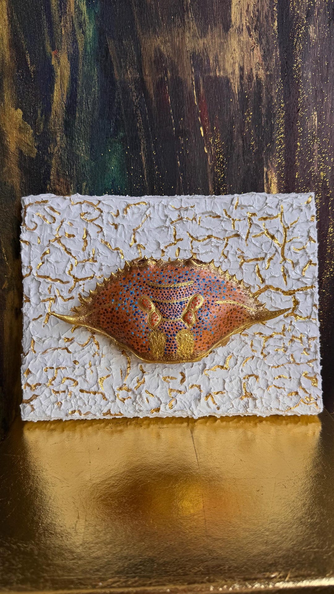 CRAB ECHOES: Art Deco Texture Wall Art Elegant Plaster Relief,bucolic Vintage,rustic Decor,gift ...