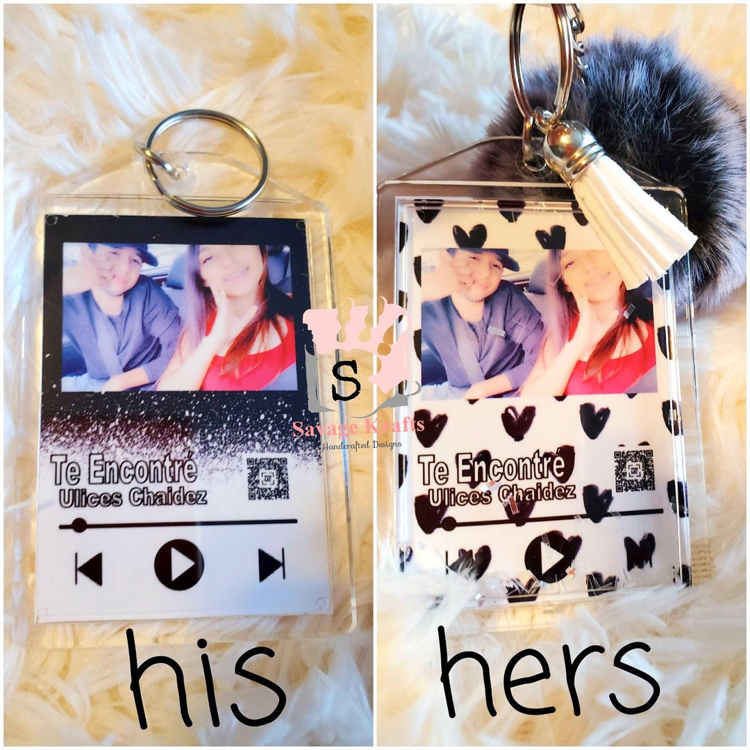 DOUBLESIDED Personalized Song Keychain W/scannable QR Code/ Girlfriend ...