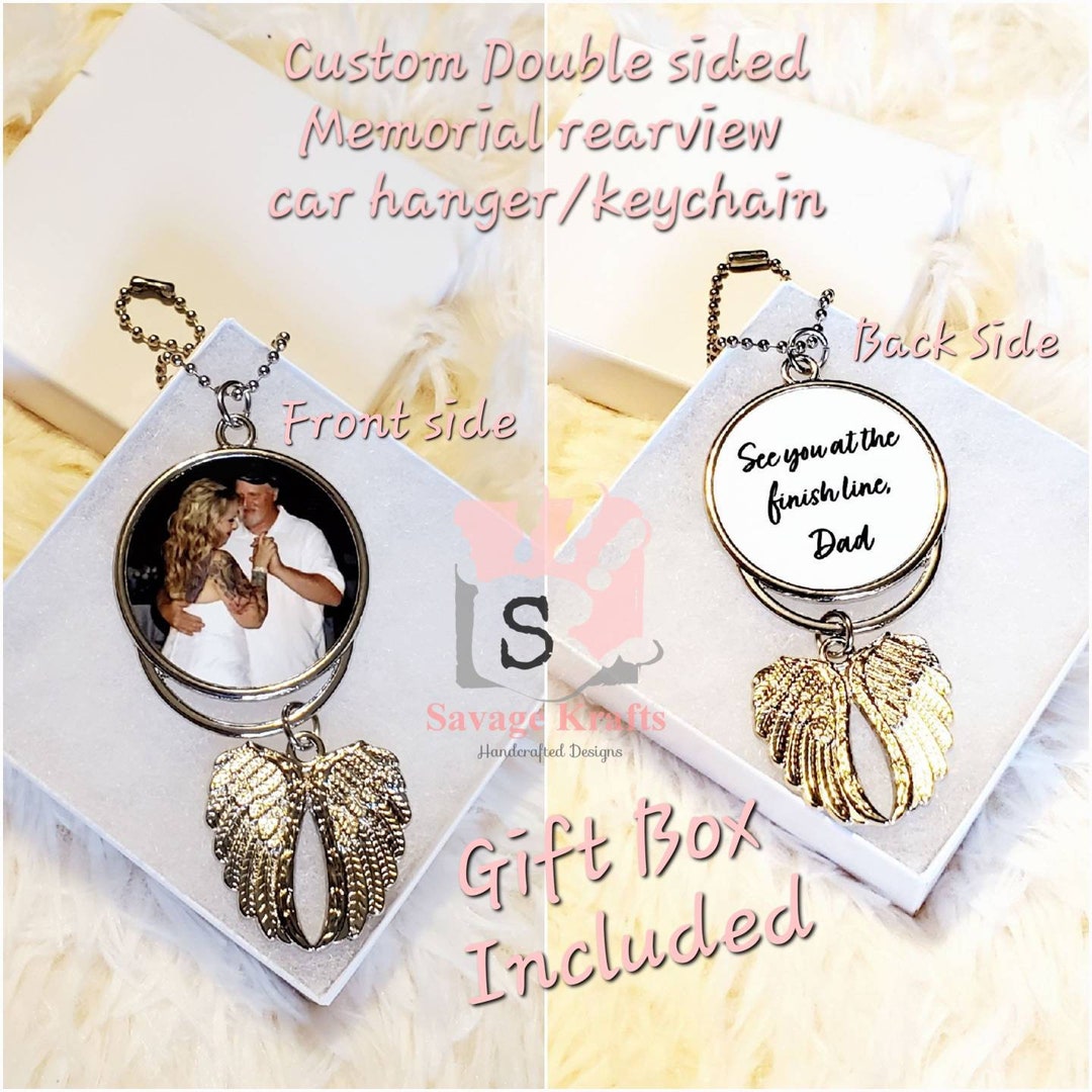 Personalized Angel Wings Key Chain, 2 Sides Pet Photo Key Chains ...