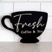 Coffee Sign, Personalized, Tea Cup, Coffee Bar, Tea Bar Decor, Rustic ...