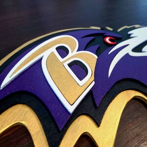 Baltimore Raven's, Wood Sign 3D, Football Sign, Ravens NFL, Mancave ...