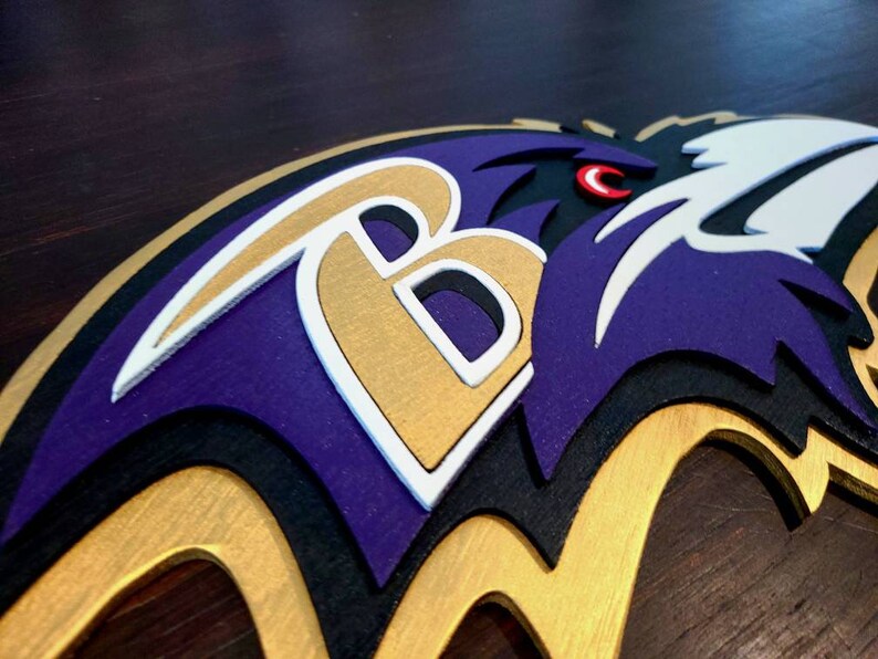 Baltimore Raven's Wood Sign 3D Football Sign Ravens - Etsy