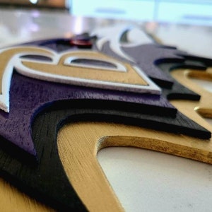 Baltimore Raven's, Wood Sign 3D, Football Sign, Ravens NFL, Mancave ...