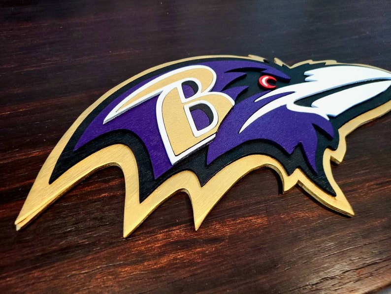 Baltimore Raven's Wood Sign 3D Football Sign Ravens - Etsy