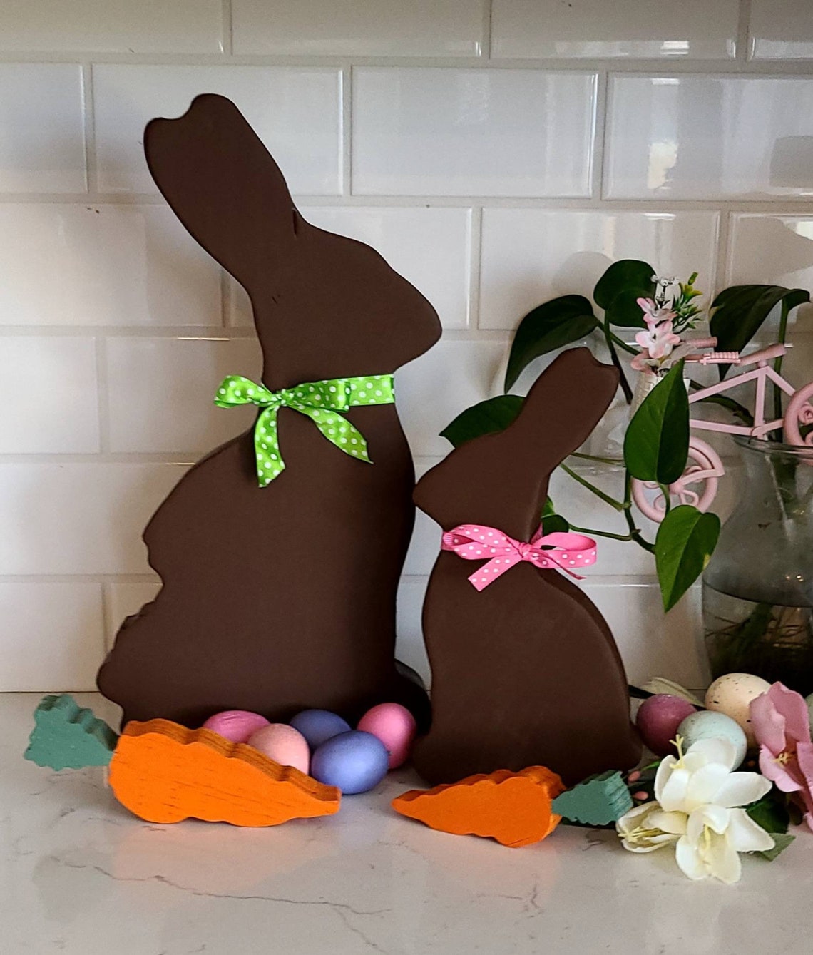 Easter Decorations Chocolate Bunny Easter Tier Tray Decor - Etsy