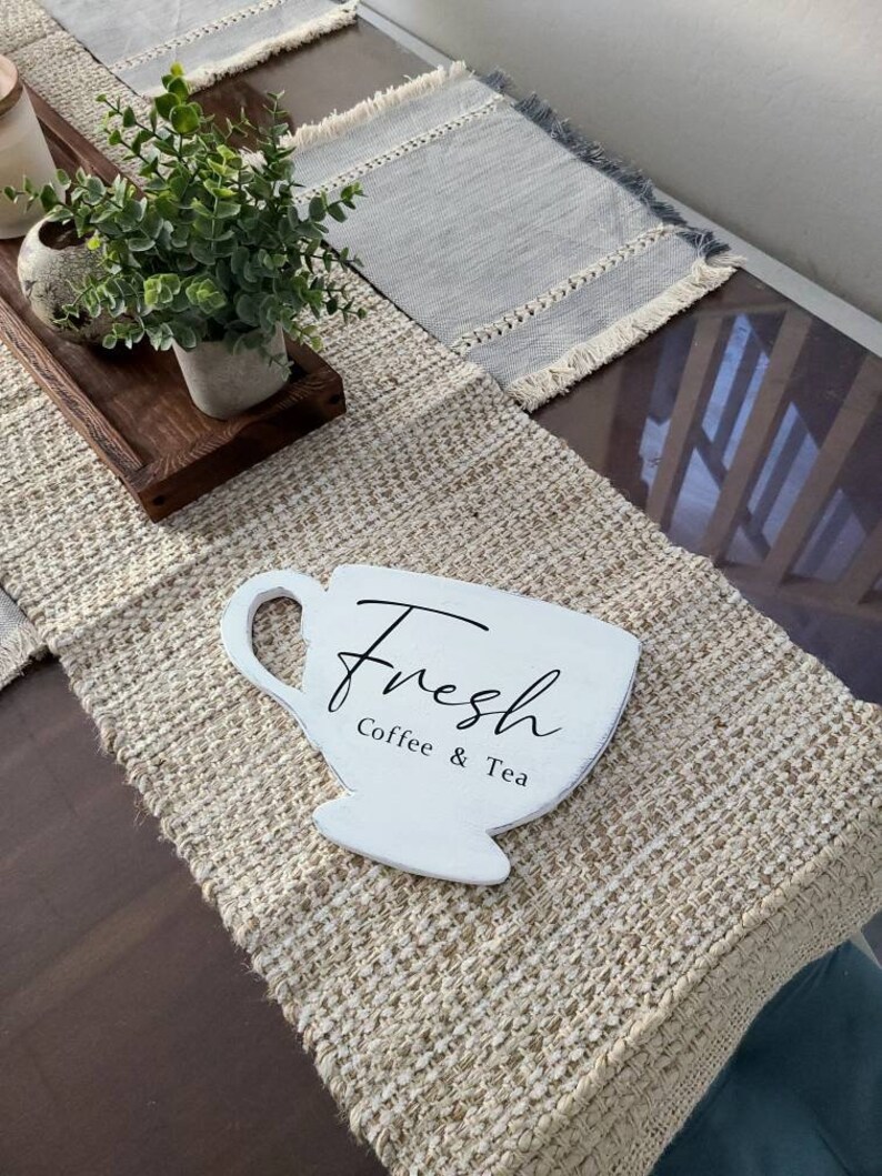 Coffee Sign Personalized Tea Cup Coffee Bar Tea Bar Decor | Etsy