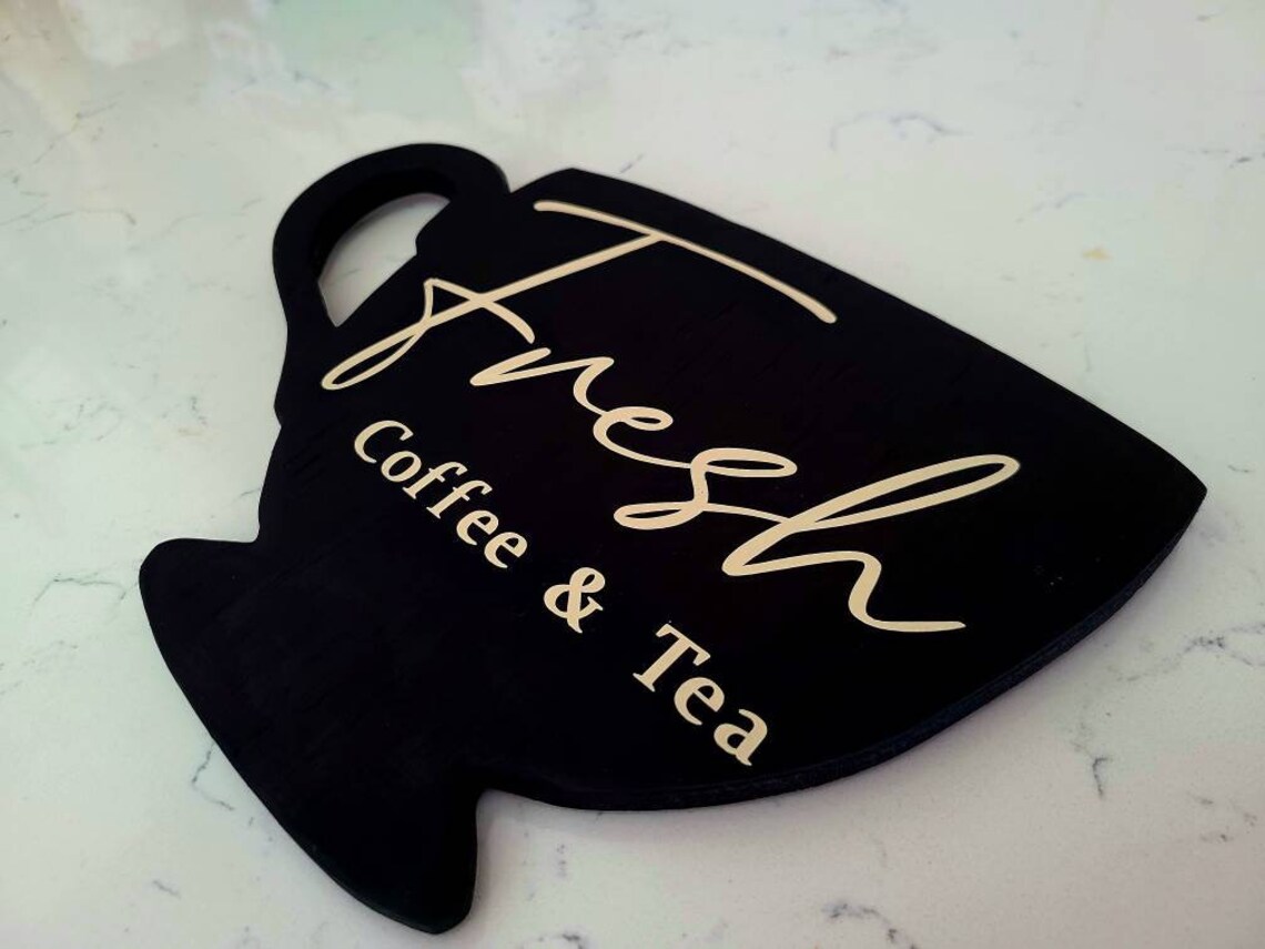 Coffee Sign Personalized Tea Cup Coffee Bar Tea Bar Decor - Etsy