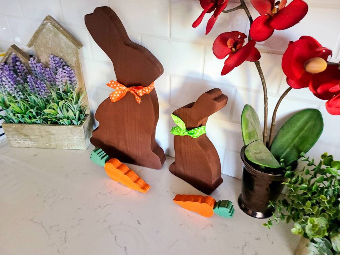 Easter Decorations Chocolate Bunny Easter Tier Tray Decor - Etsy