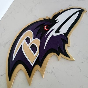 Baltimore Raven's, Wood Sign 3D, Football Sign, Ravens NFL, Mancave ...