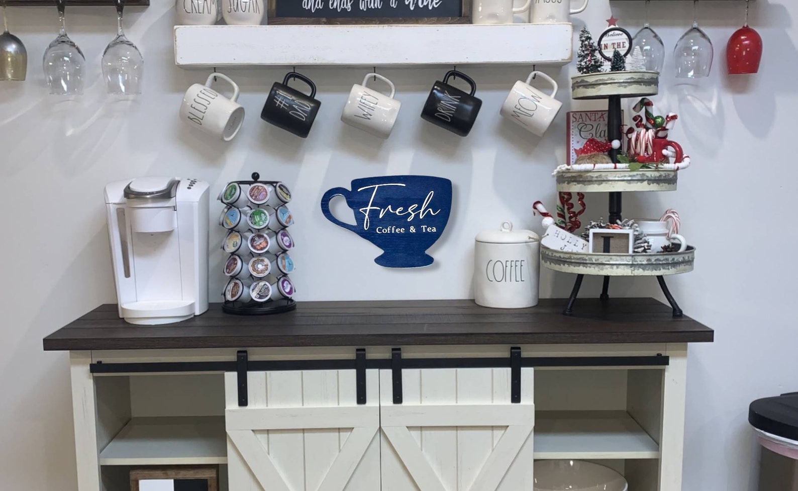 Coffee Sign Personalized Tea Cup Coffee Bar Tea Bar Decor | Etsy