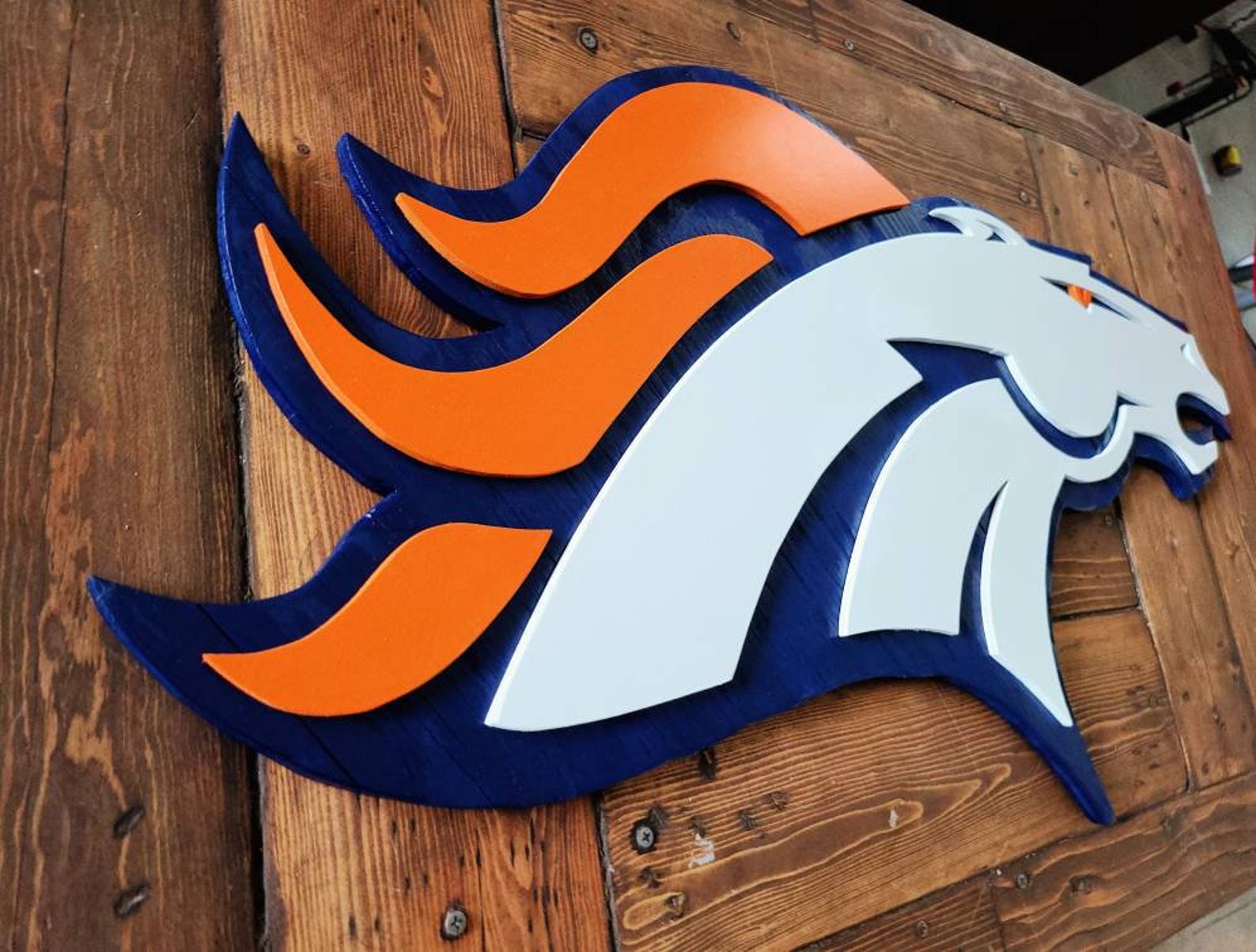 Denver Broncos Wood Sign 3D Broncos Football Sign - Etsy