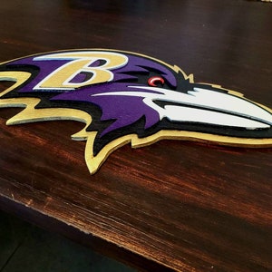 Baltimore Raven's, Wood Sign 3D, Football Sign, Ravens NFL, Mancave ...