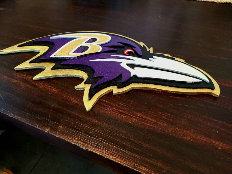 Baltimore Raven's Wood Sign 3D Football Sign Ravens - Etsy