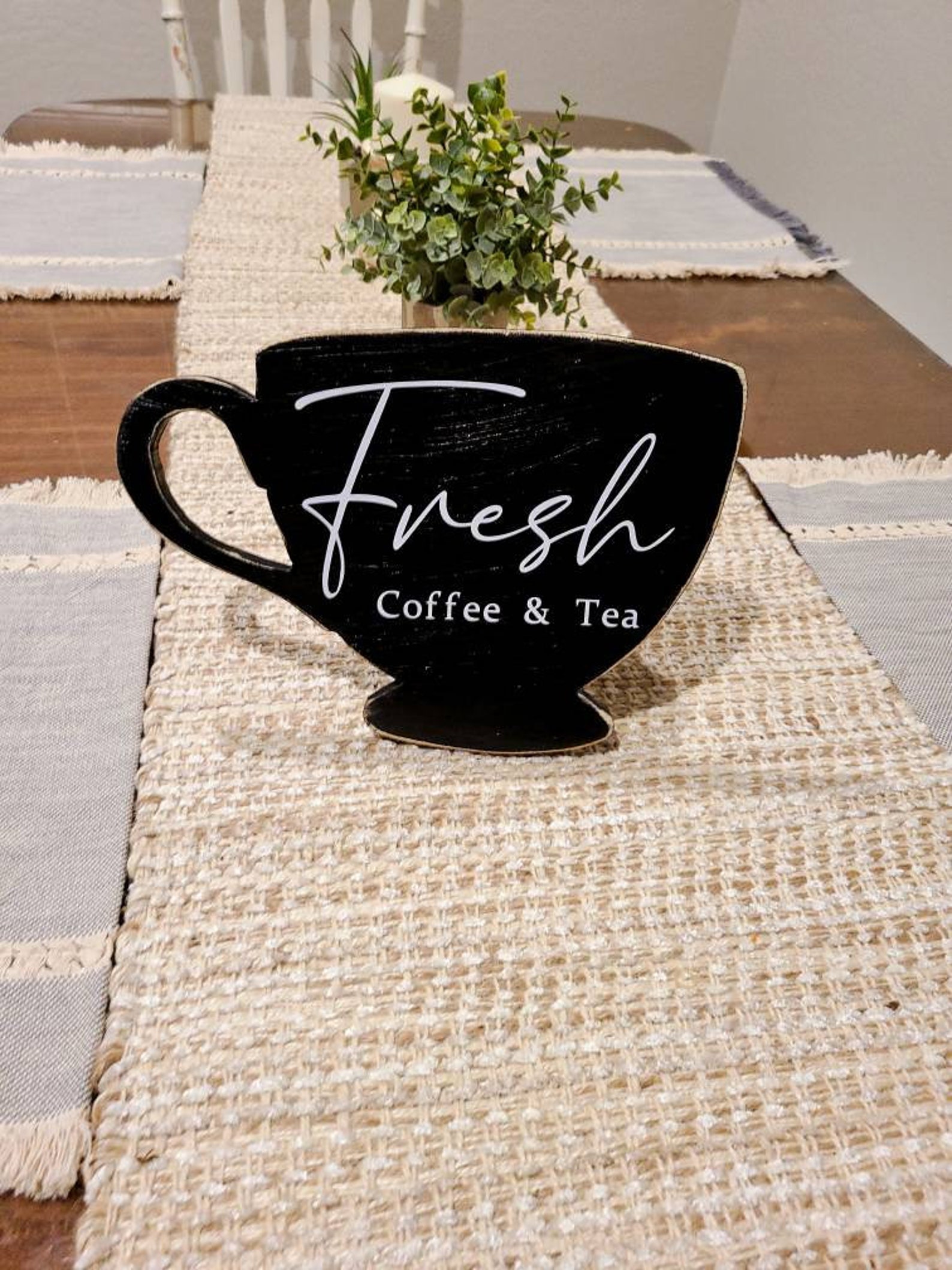 Coffee Sign Personalized Tea Cup Coffee Bar Tea Bar Decor - Etsy