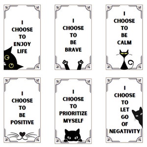100 Positive Affirmation Cards Cat-themed Self Care Printable ...