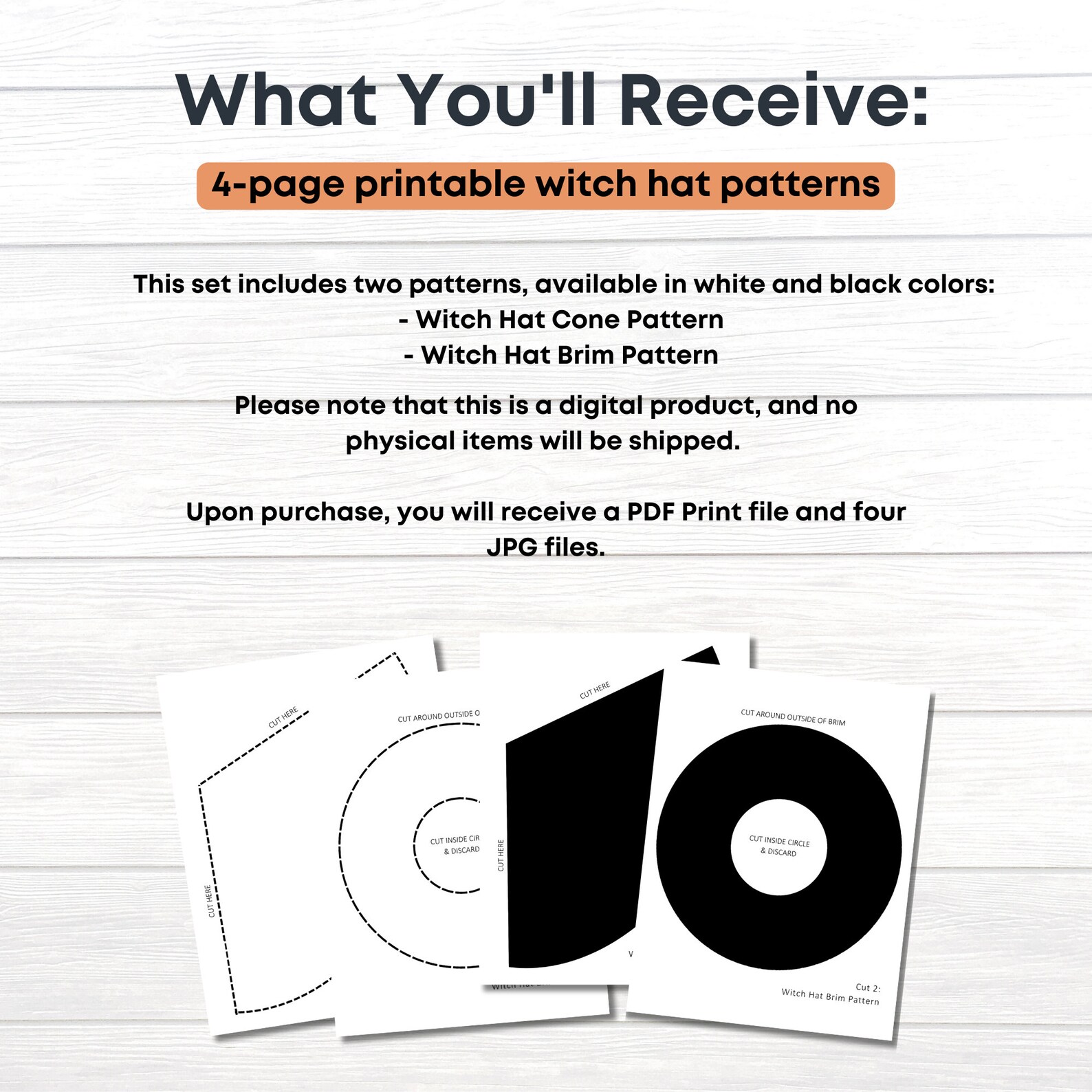 DIY Witch Hat Printable | DIY Witch Hat Pattern Template | Halloween ...