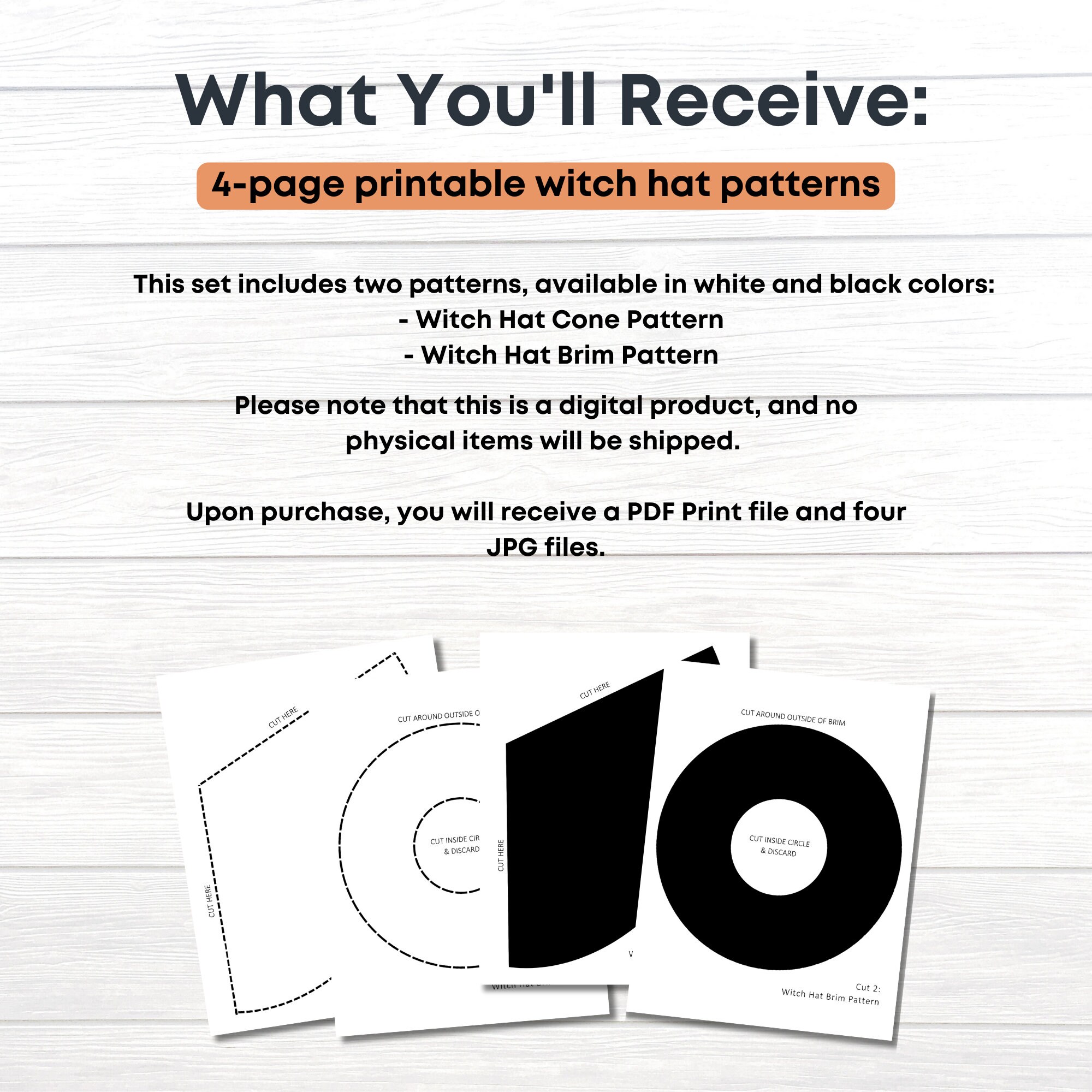 DIY Witch Hat Printable | DIY Witch Hat Pattern Template | Halloween ...