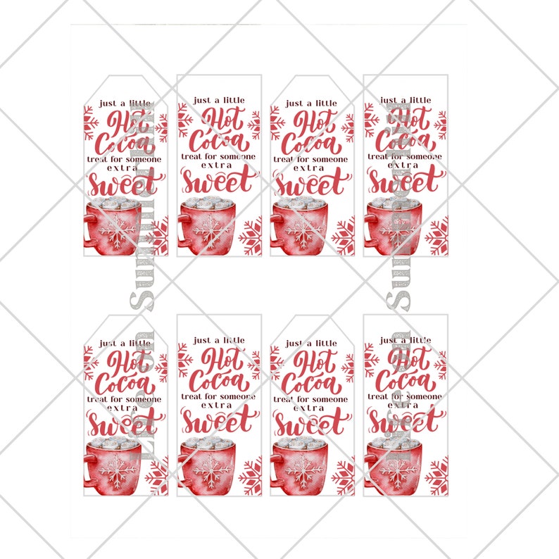 Printable Holiday Red Gift Tag Just A Little Hot Cocoa Treat for ...