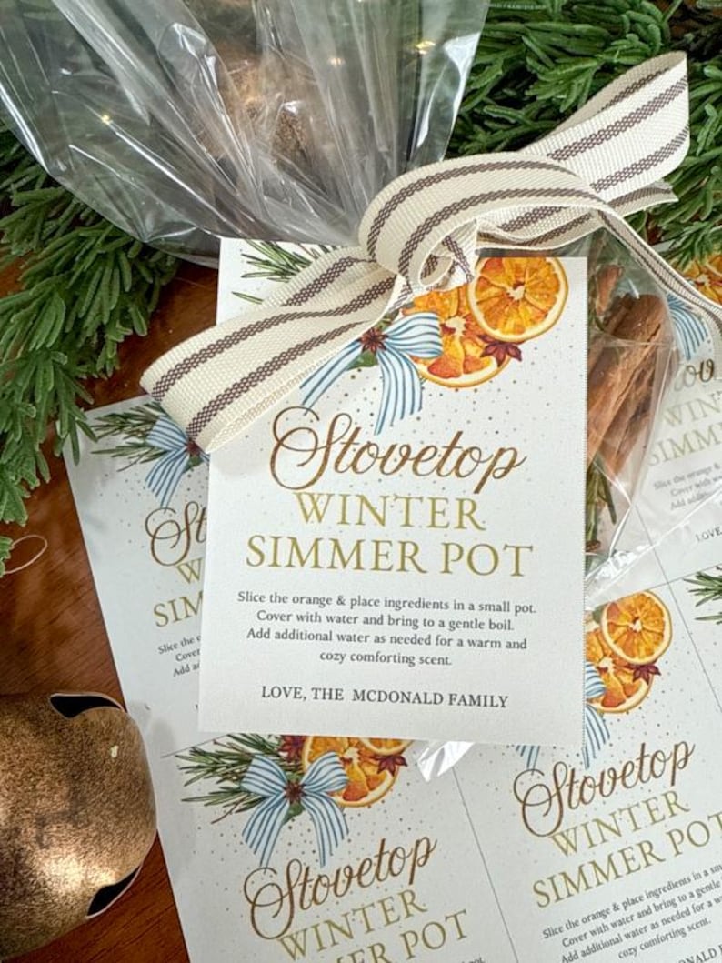 Editable PDF Winter Simmer Pot Gift Tags, Simmering Pot Gift Tags ...