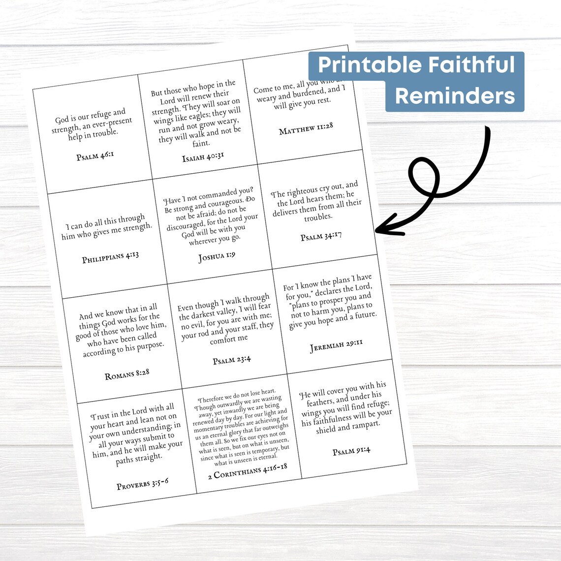 Encouraging Bible Verse Printable | 70 Inspirational Passage Cards ...