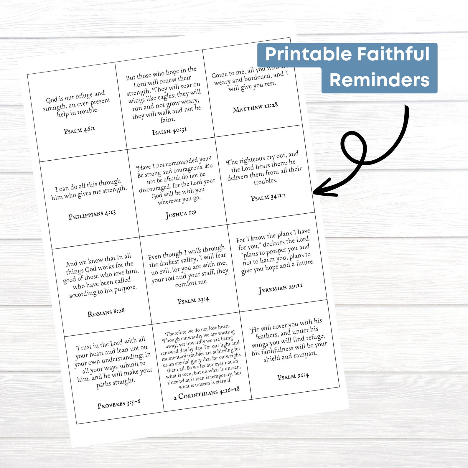 Encouraging Bible Verse Printable | 70 Inspirational Passage Cards ...
