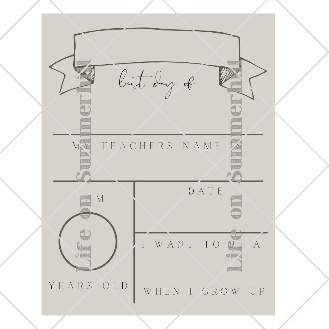 Set of 3 Last Day of School Sign Printable Minimalist Gender - Etsy