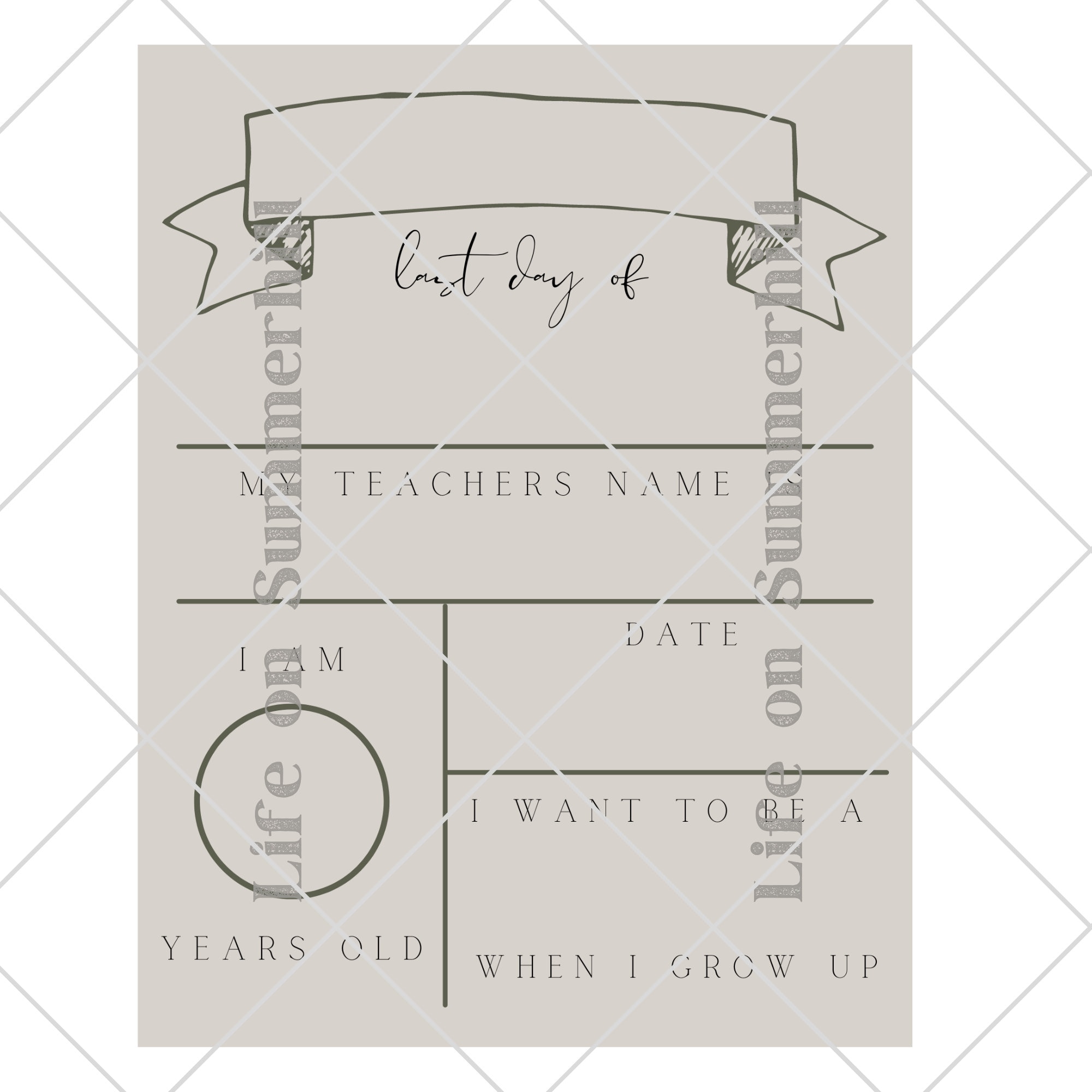 Set of 3 Last Day of School Sign Printable Minimalist Gender Neutral ...