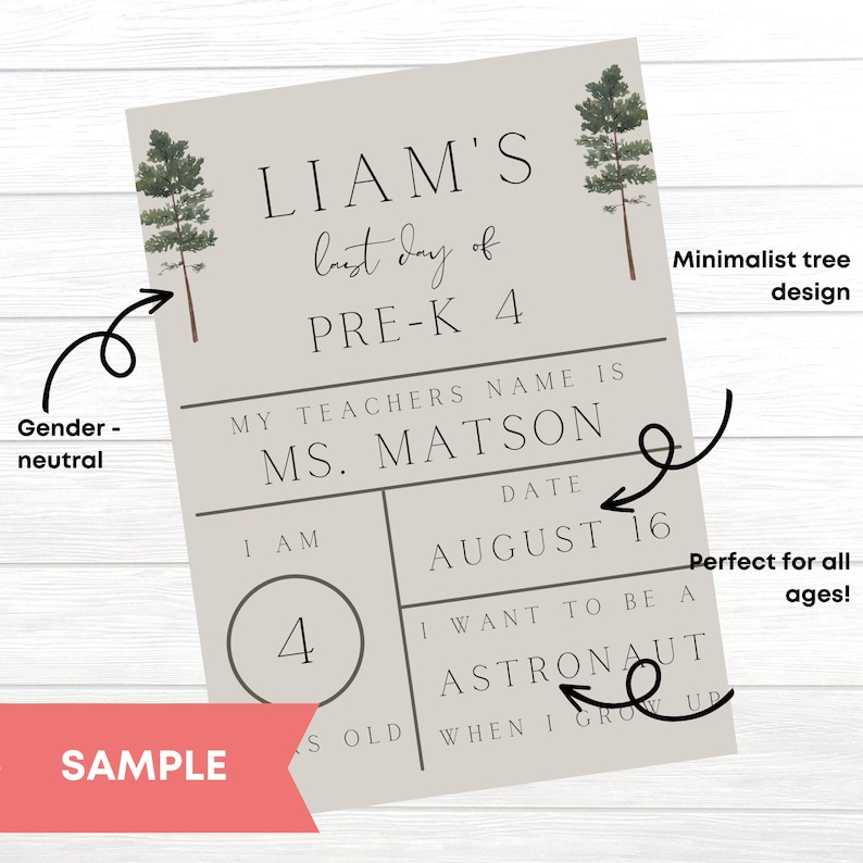 Last Day of School Printable Sign Customizable Student Photo Prop for ...