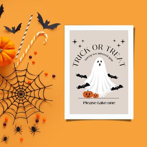Trick or Treat Welcome Sign Printable Wall Art or Table Top Decor Take ...