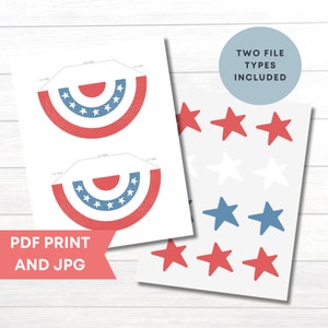DIY Patriotic Garland Printable | 4th of July Banner Decor | Retro ...