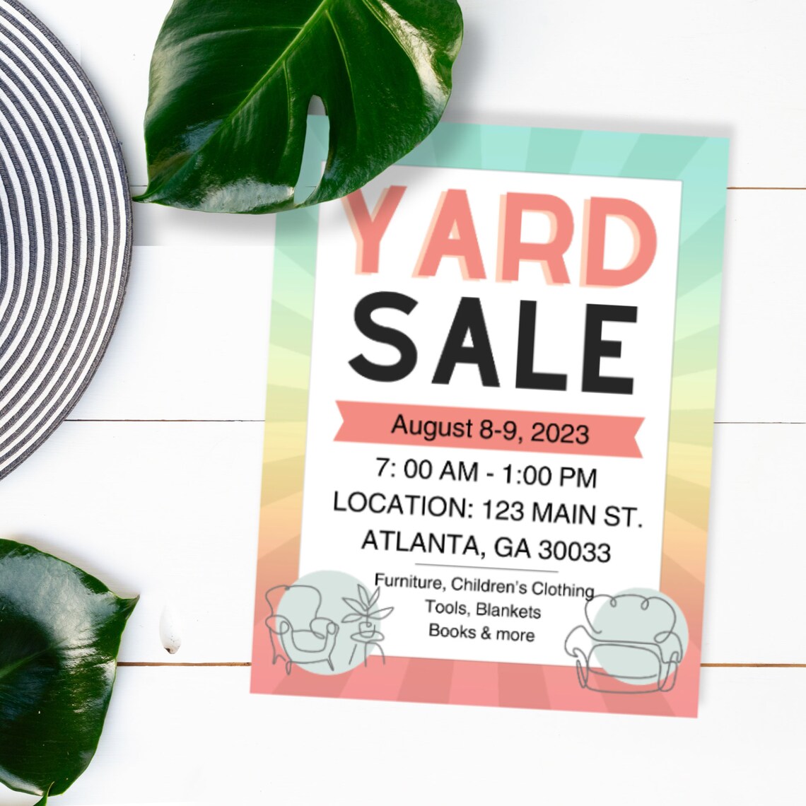 Editable Garage Sale Flyer Personalized Yard Sale Sign Poster ...