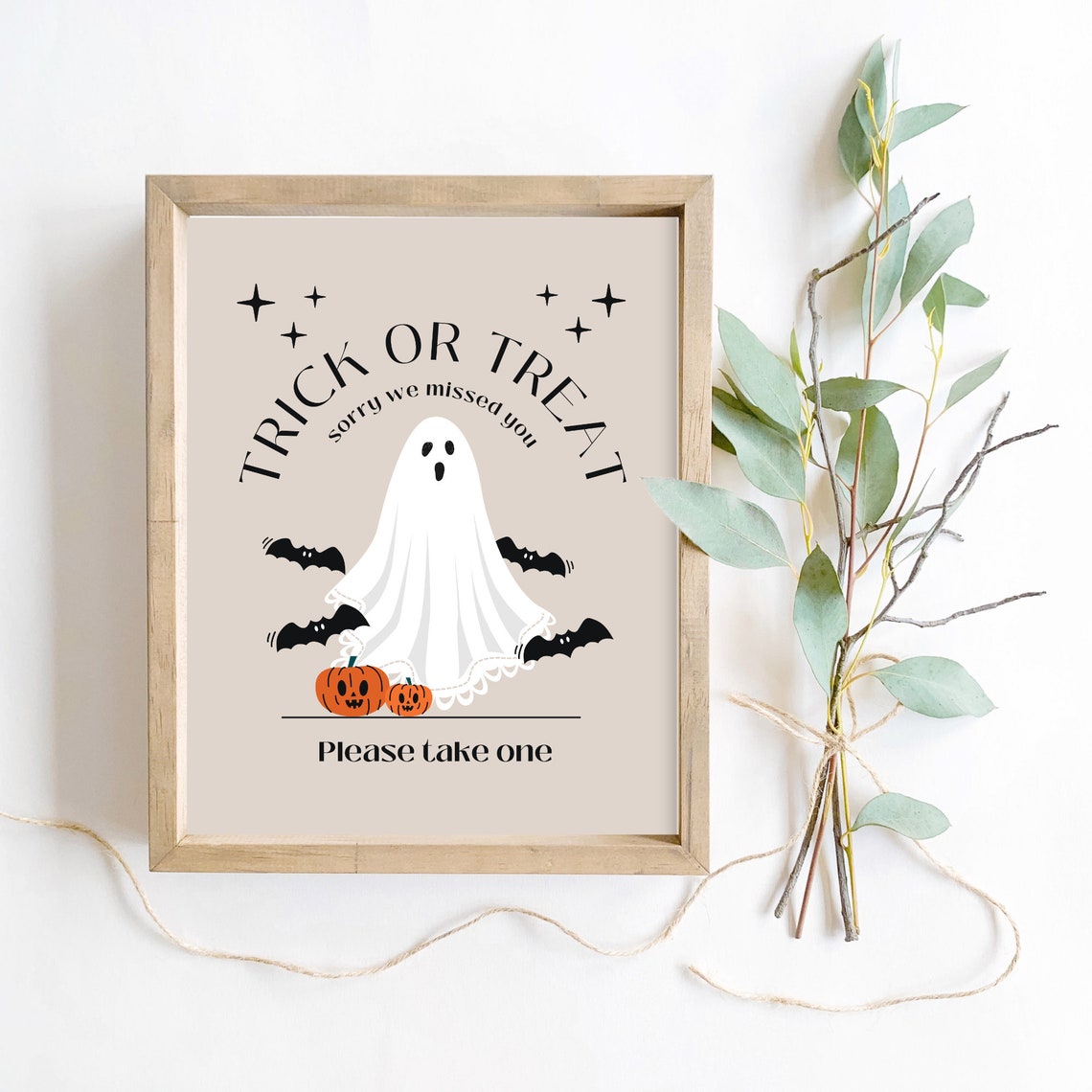 Trick or Treat Welcome Sign Printable Wall Art or Table Top Decor Take ...