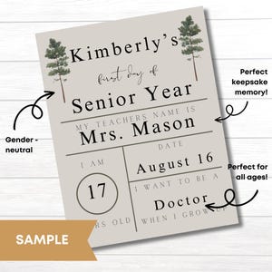 Editable First Day of School Sign | Back to School Neutral Reusable ...