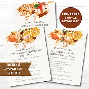 Editable PDF Autumn Simmer Pot Gift Tags, Fall Simmering Pot Labels ...