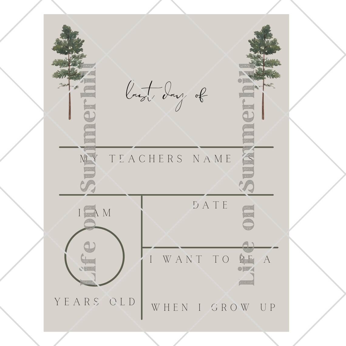 Set of 3 Last Day of School Sign Printable Minimalist Gender - Etsy