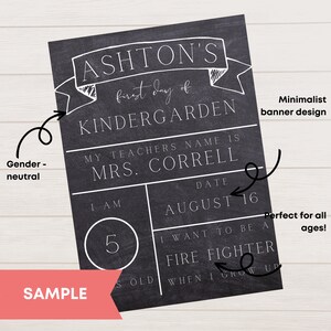 Chalkboard First Day of School Sign Printable | Back to School Reusable ...