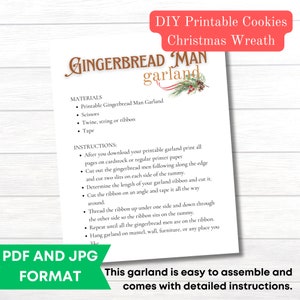 Printable Gingerbread Man Garland Craft | Ginger Bread Man Cookies ...