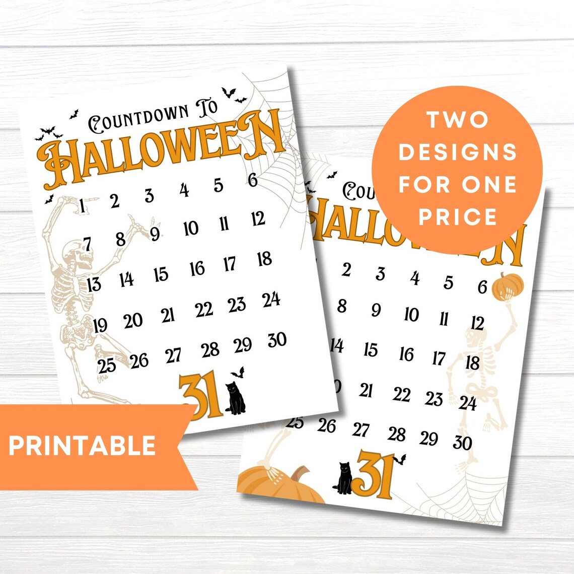 Halloween Countdown Calendar Printable Countdown to Halloween Days ...