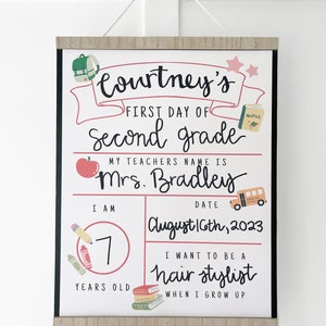 Editable Back to School Sign | Fillable Name Sign for Students | White ...