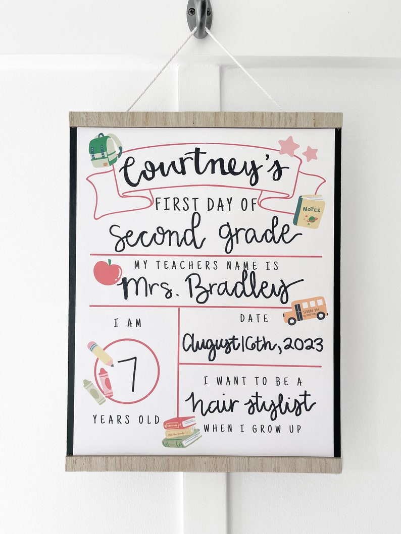 Editable Back to School Sign Fillable Name Sign for Students White ...