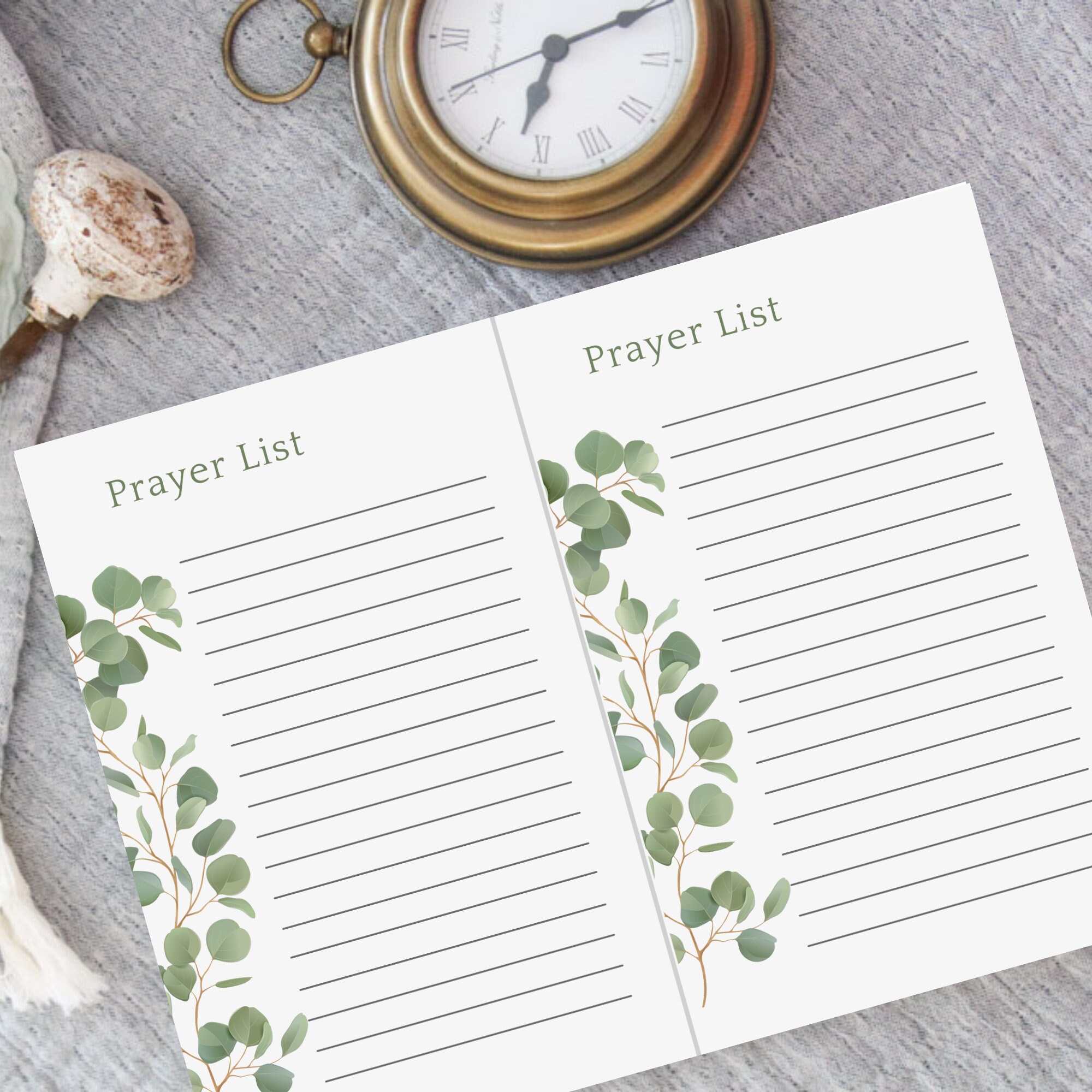 Watercolor Eucalyptus Prayer List Printable Christian Daily Planner ...